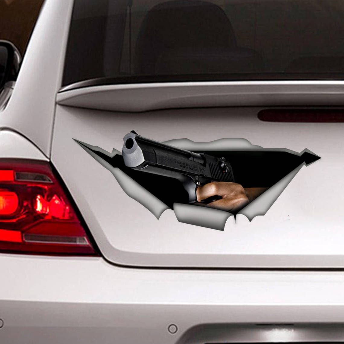 Gun Car Decal Vinyl Decal 3D Decal Funny Sticker Weapon - Etsy