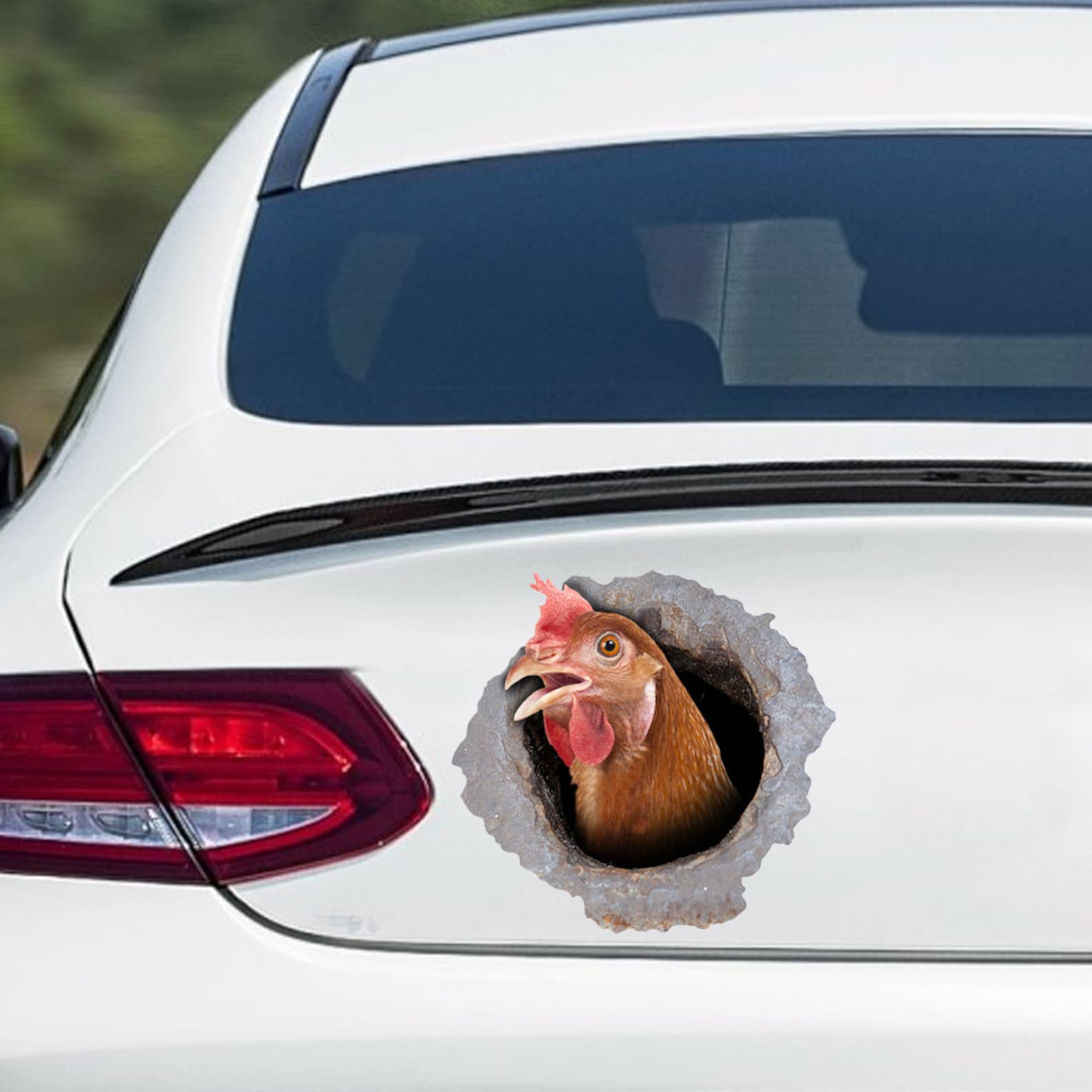 Chicken car decal chicken magnet funny Chicken car decal | Etsy