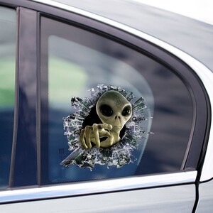 Alien Window Decal, Alien Sticker, Funny Alien Car Decal - Etsy