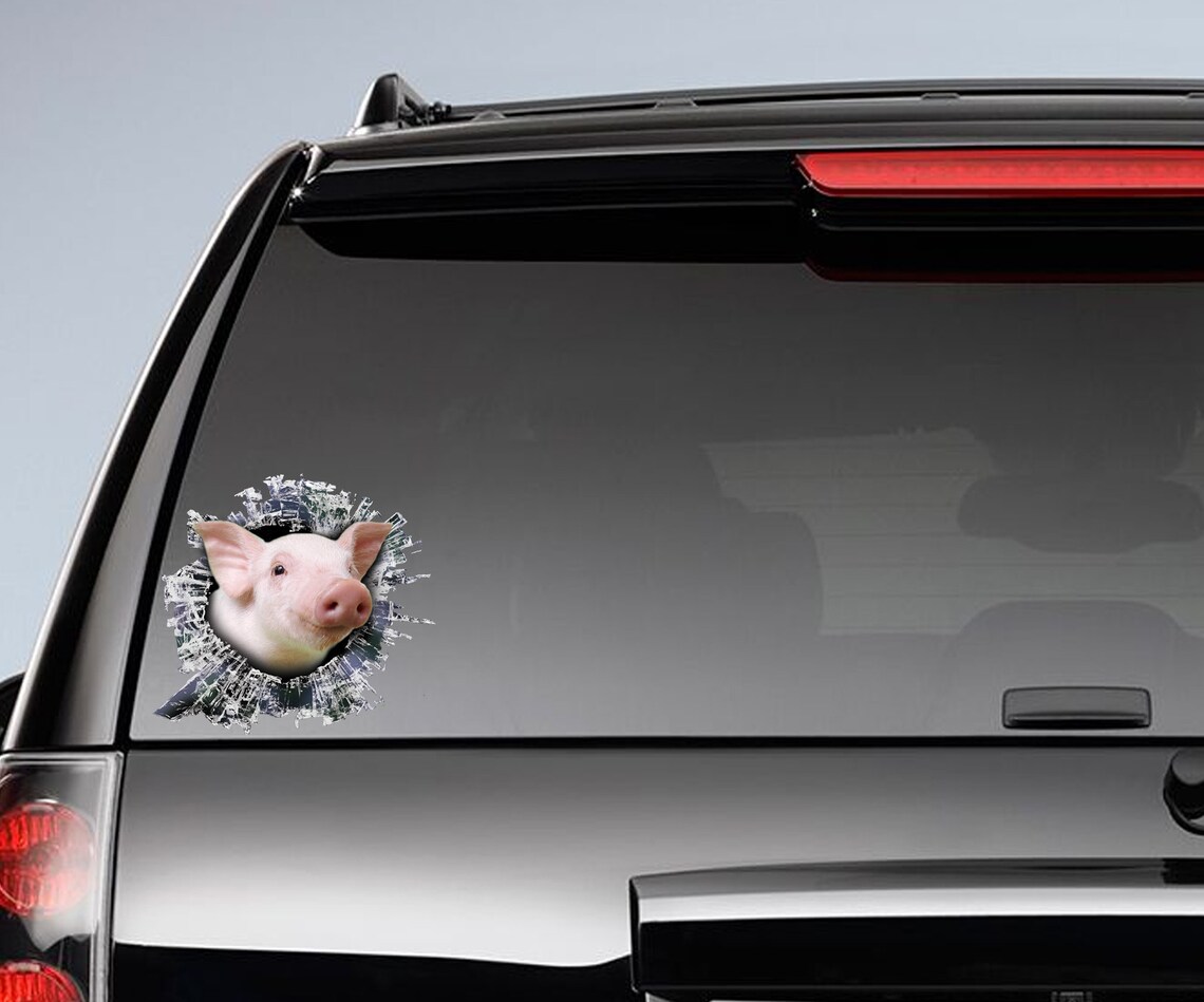 Pig Window Sticker , Window Sticker, Pig Funny Decal - Etsy