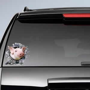 Pig Window Sticker , Window Sticker, Pig Funny Decal - Etsy