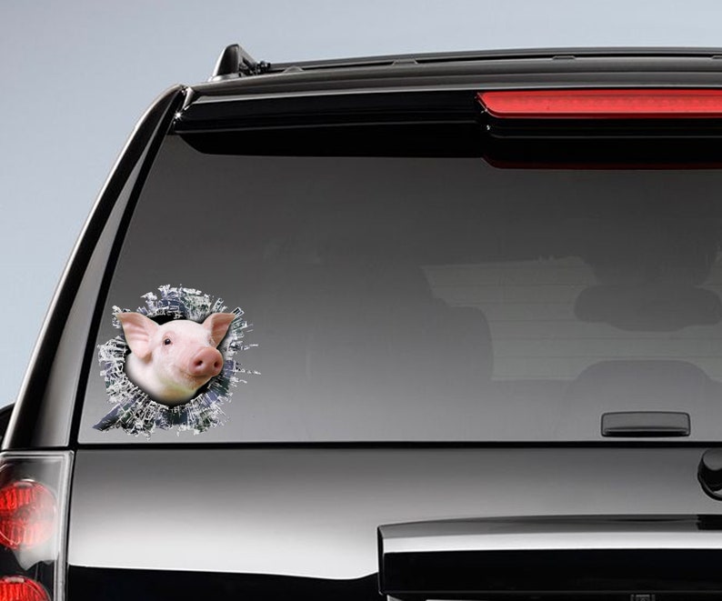Pig Window Sticker , Window Sticker, Pig Funny Decal - Etsy