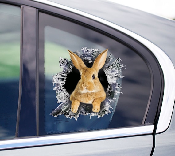 Red Bunny Window Decal Bunny Car Sticker Rabbit Car Decal - Etsy
