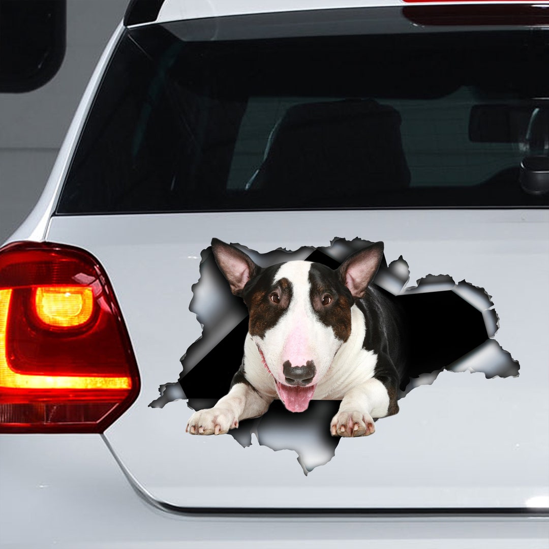 Mini Bull Terrier Car Decal, Mini Bull Terrier Car Magnet, Bull Terrier ...
