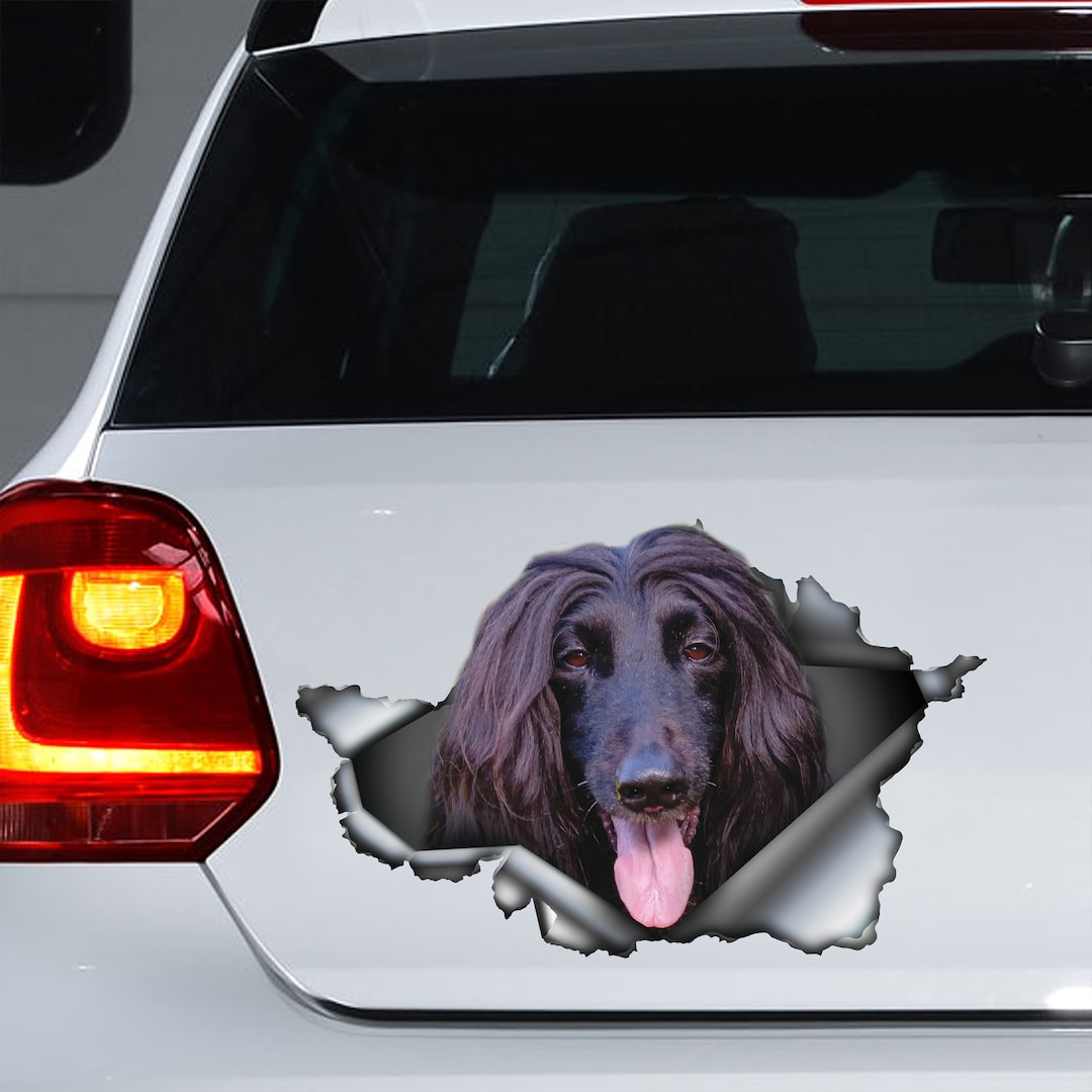 Black Afghan Hound Decal , Black Afghan Hound Car Sticker, Black Afghan ...