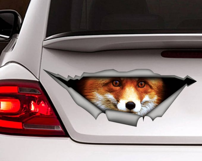 Fox Car Decal Animals Decal 3D Sticker Funny Decal Car | Etsy