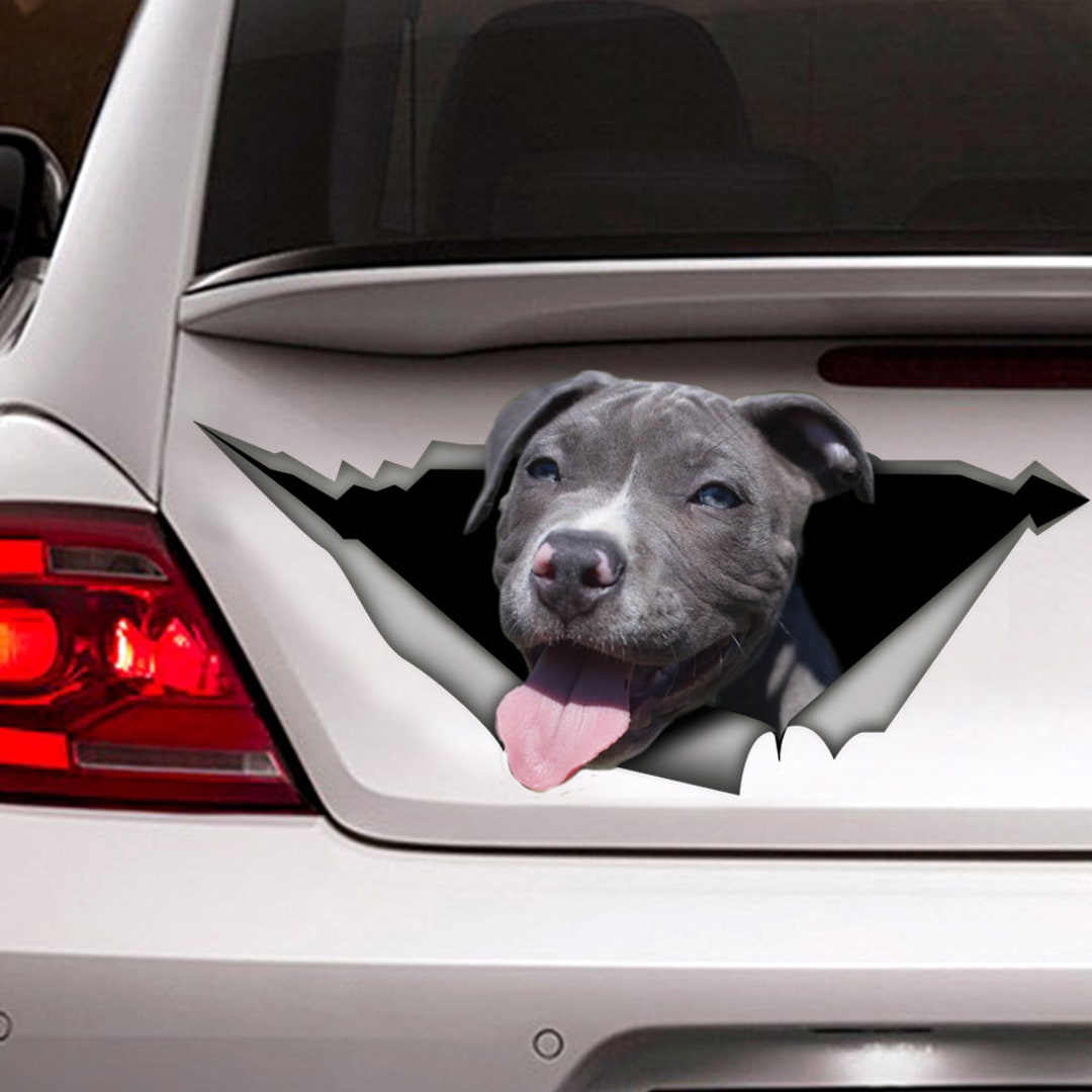 STICKER / Grey Pitbull, Car Decal, Vinyl Decal,pet Sticker, Dog Decal ...