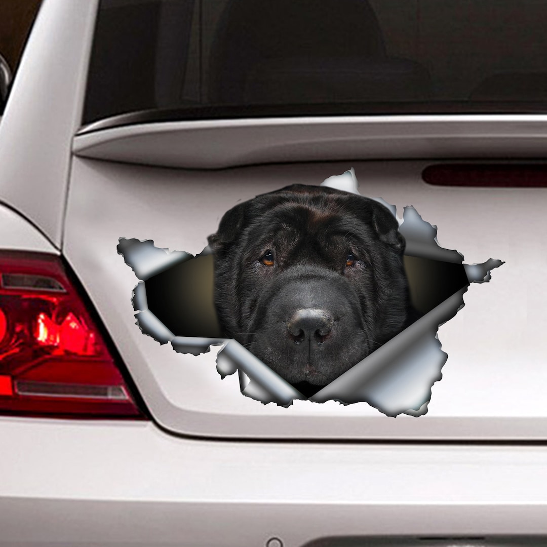 Black Shar Pei Sticker , Black Shar Pei Magnet, Car Sticker , Black ...