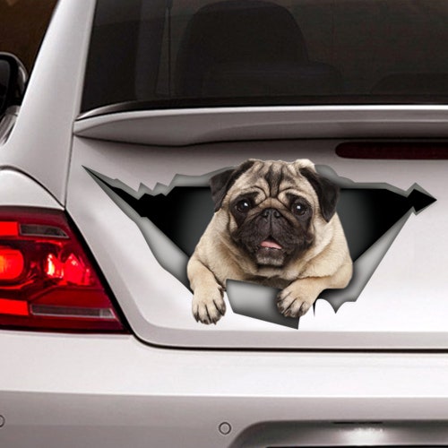 Pug Sticker Pug Car Decal Vinyl Decal Car Decoration Pet - Etsy