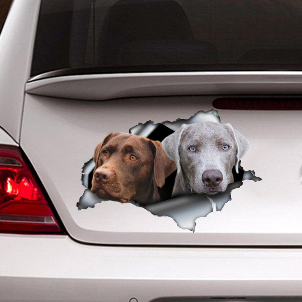 Brown and Silver Labs Car Decal Lab Decal Labrador Sticker - Etsy