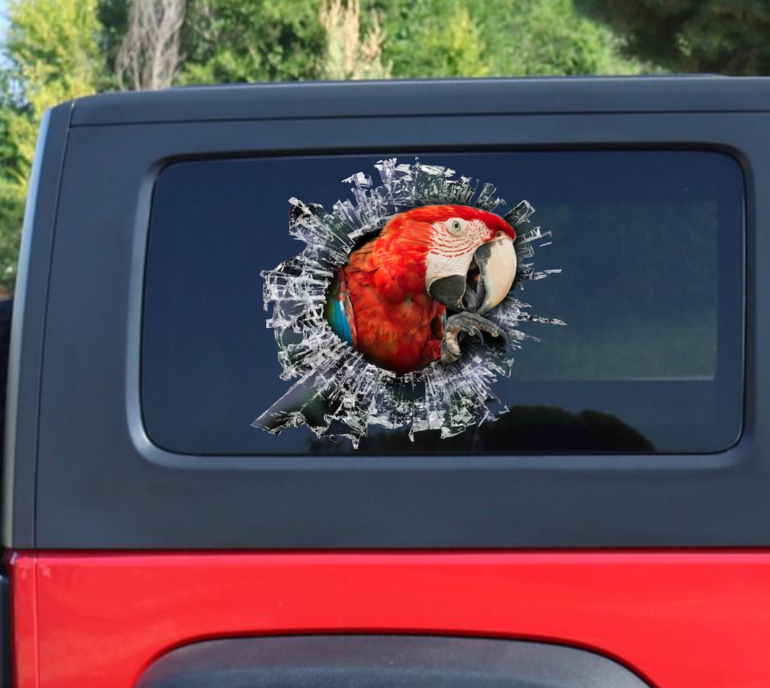 Scarlet Macaw Window Decal , Scarlet Macaw Car Sticker, Macaw Sticker ...