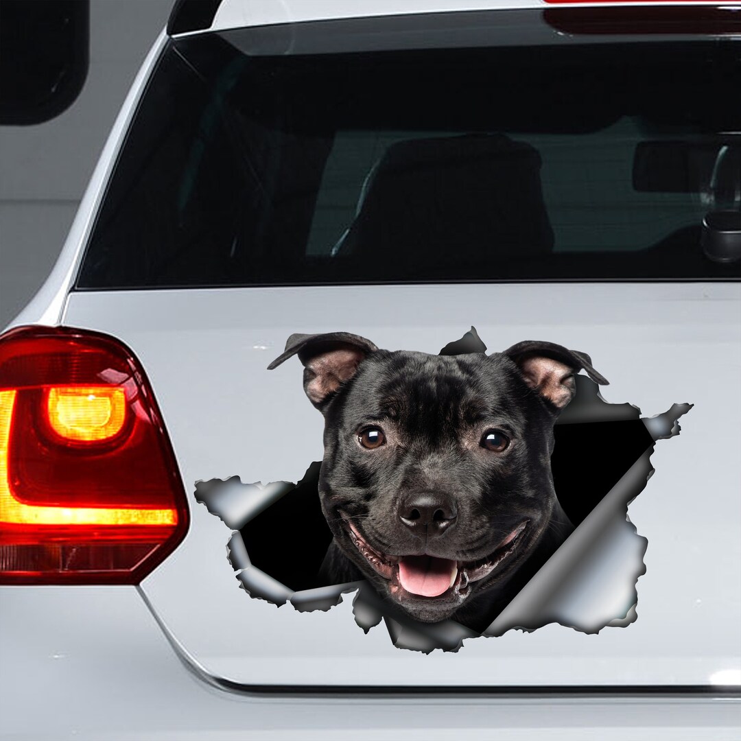 Black Staffordshire Bull Terrier Decal, Staffy Magnet, Staffordshire ...