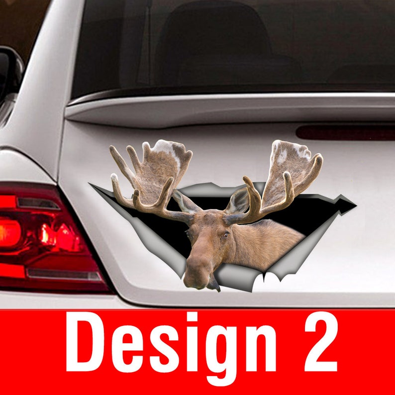 Moose Car Decal Animal Decal Moose Sticker Funny Decal - Etsy