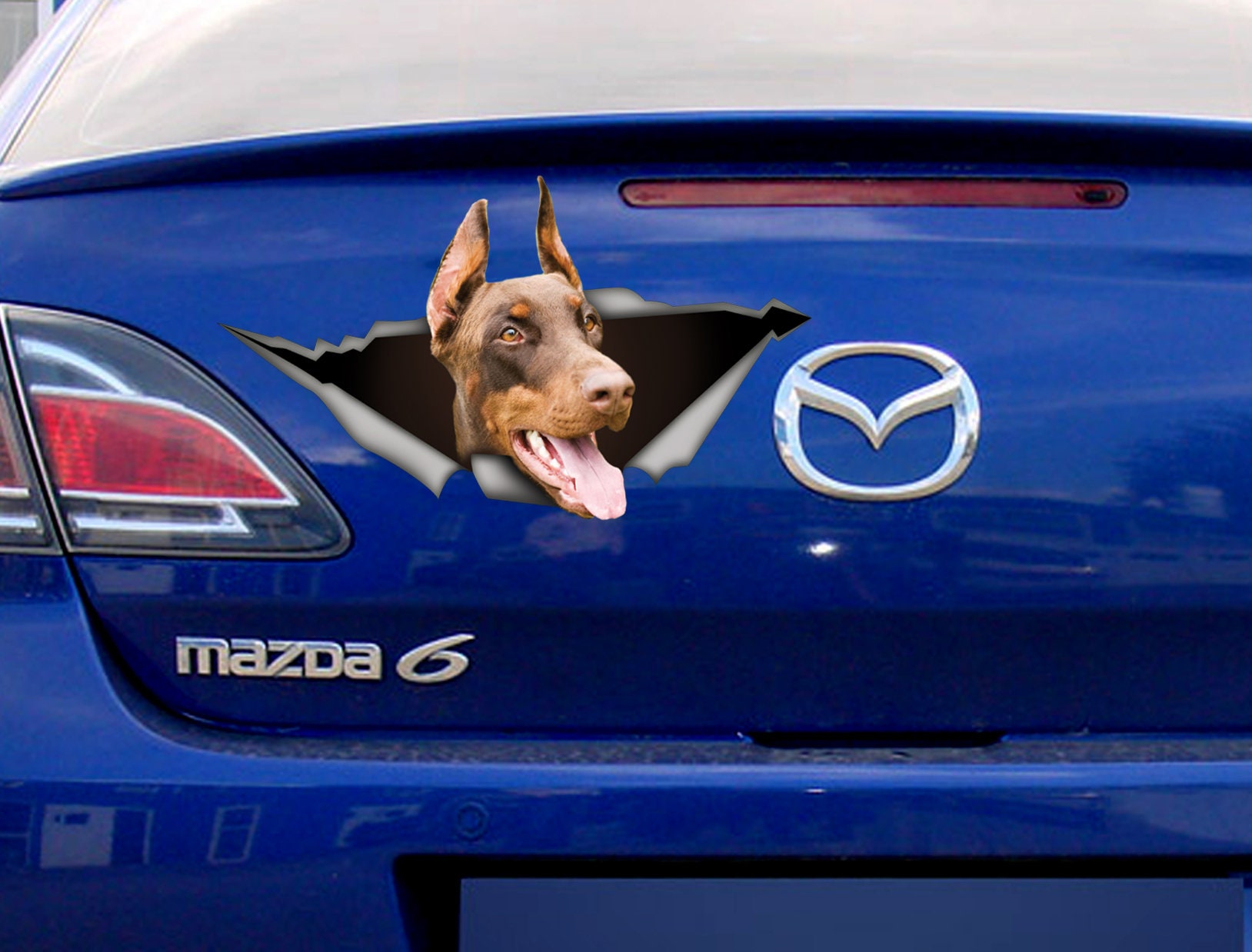 Brown Doberman Sticker, Doberman Car Decal,pet Decal, Brown Doberman ...