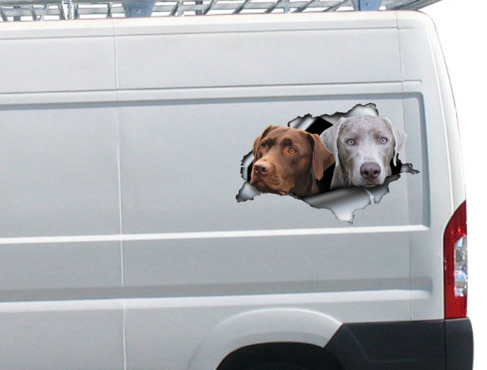 Brown and Silver Labs Car Decal Lab Decal Labrador Sticker - Etsy