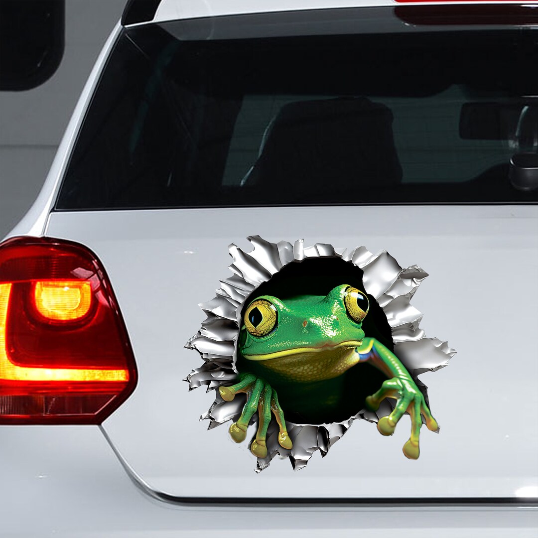 Green Frog Car Sticker, Frog Decal, Frog Magnet, Laptop Sticker - Etsy