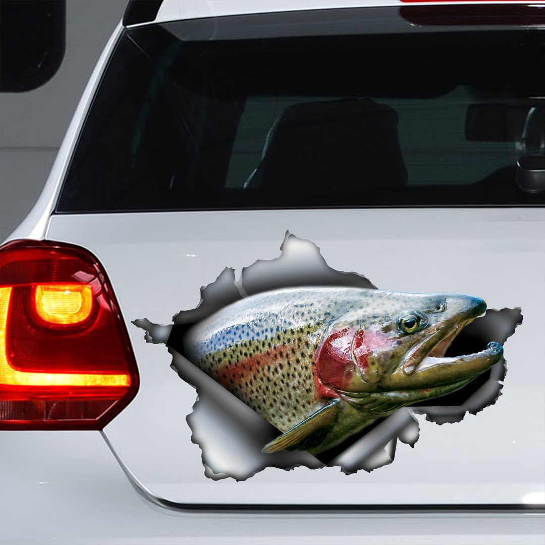 Rainbow Trout Car Decal, Rainbow Trout Magnet, Rainbow Trout Sticker - Etsy