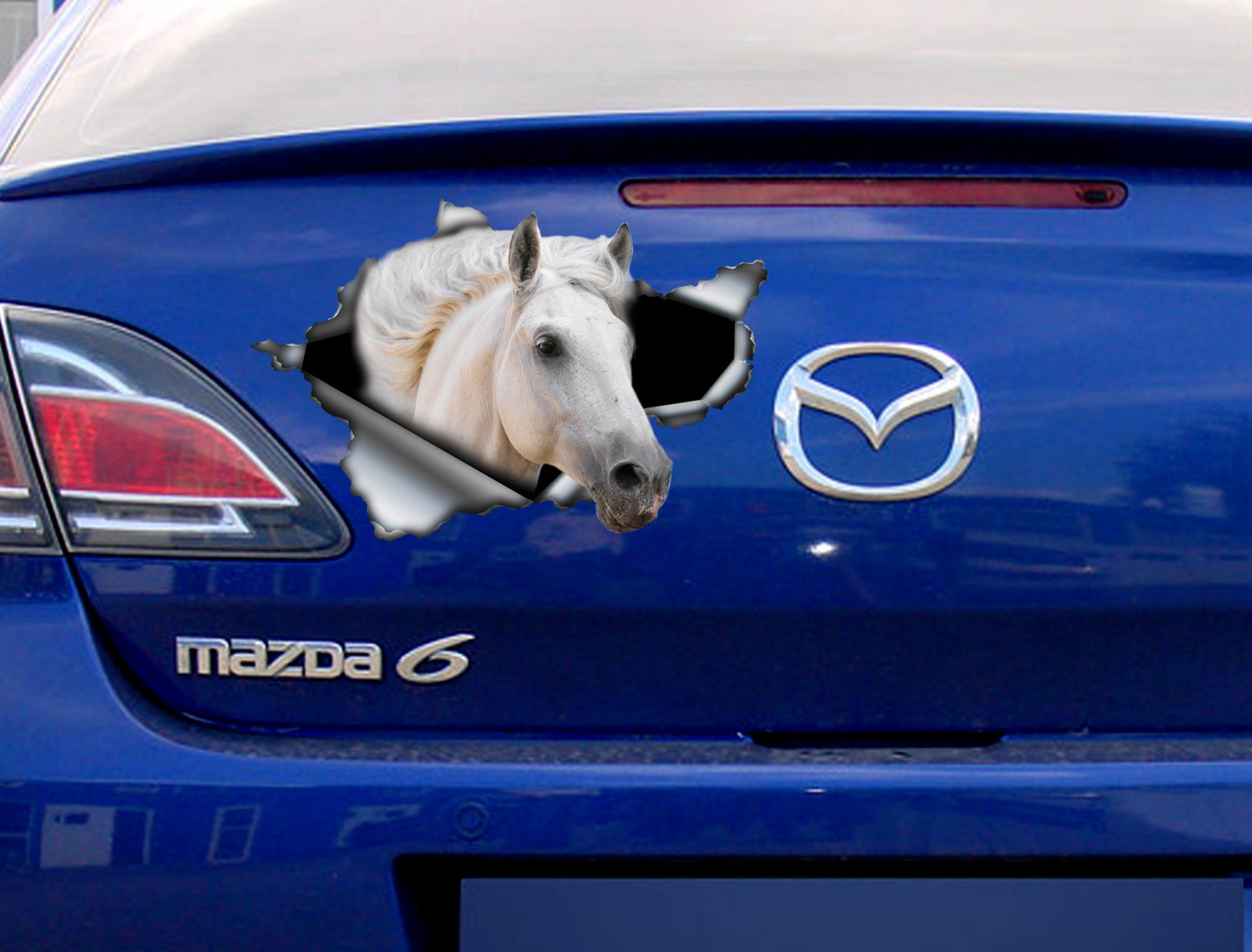 White Horse Sticker , Horse Magnet, Car Sticker , Horse Decal, White ...