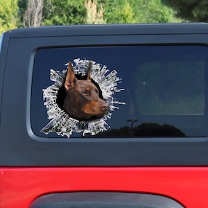 Red Doberman Window Decal, Car Sticker, Red Dobbie Car Decal - Etsy