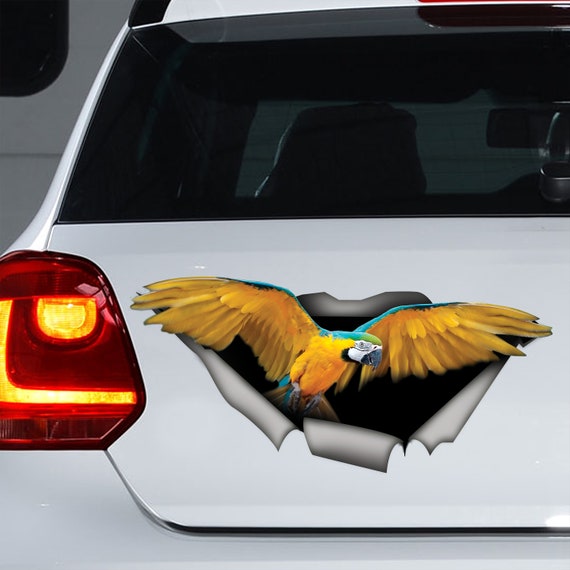 Macaw Car Decal Yellow and Blue Macaw Sticker Macaw Magnet | Etsy