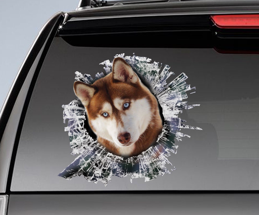 Red Husky Window Sticker, Car Sticker, Red Husky Car Decal, Funny Decal ...