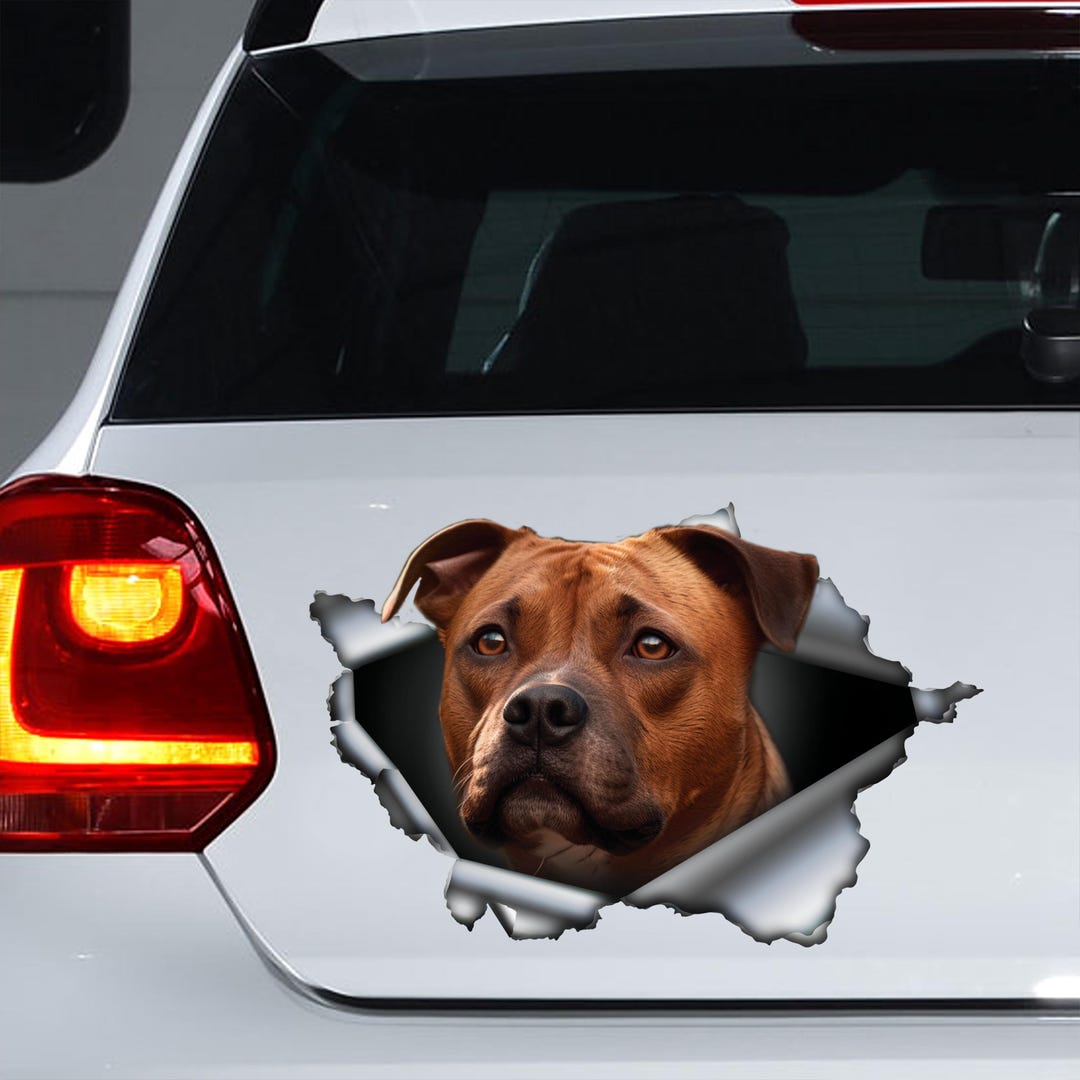 Brown Staffordshire Bull Terrier Decal, Staffy Magnet, Staffordshire ...