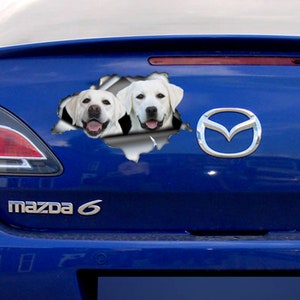 White Labs Car Decal, Dog Car Decal, Lab Decal, Car Decoration ...
