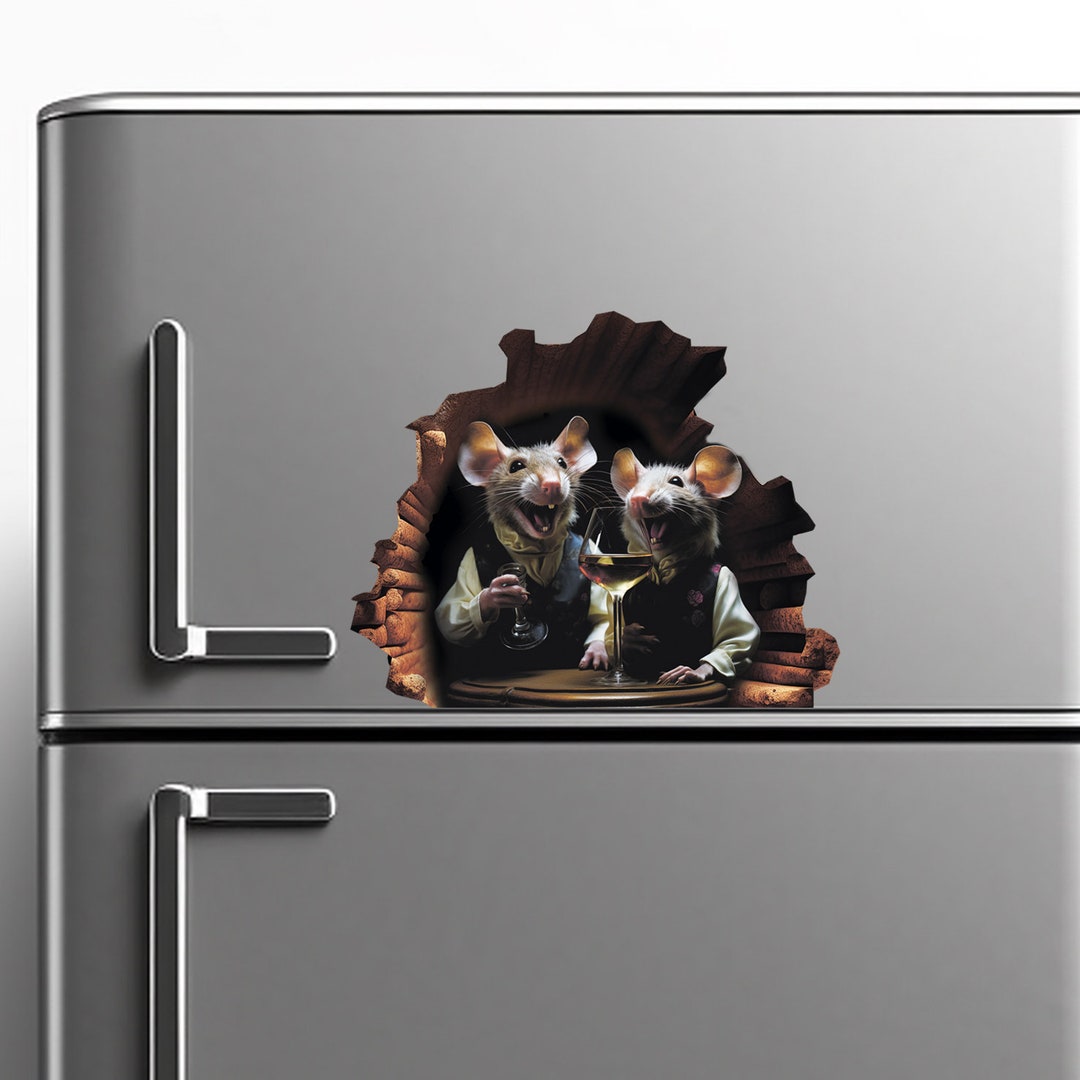 Mice Drink Wine Magnet, Mice Decal, Mouse Sticker, Mice Art, Mice ...