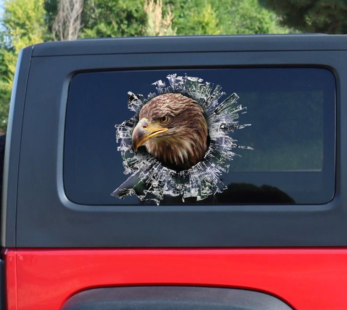 Golden eagle window decal golden eagle car sticker eagle car | Etsy