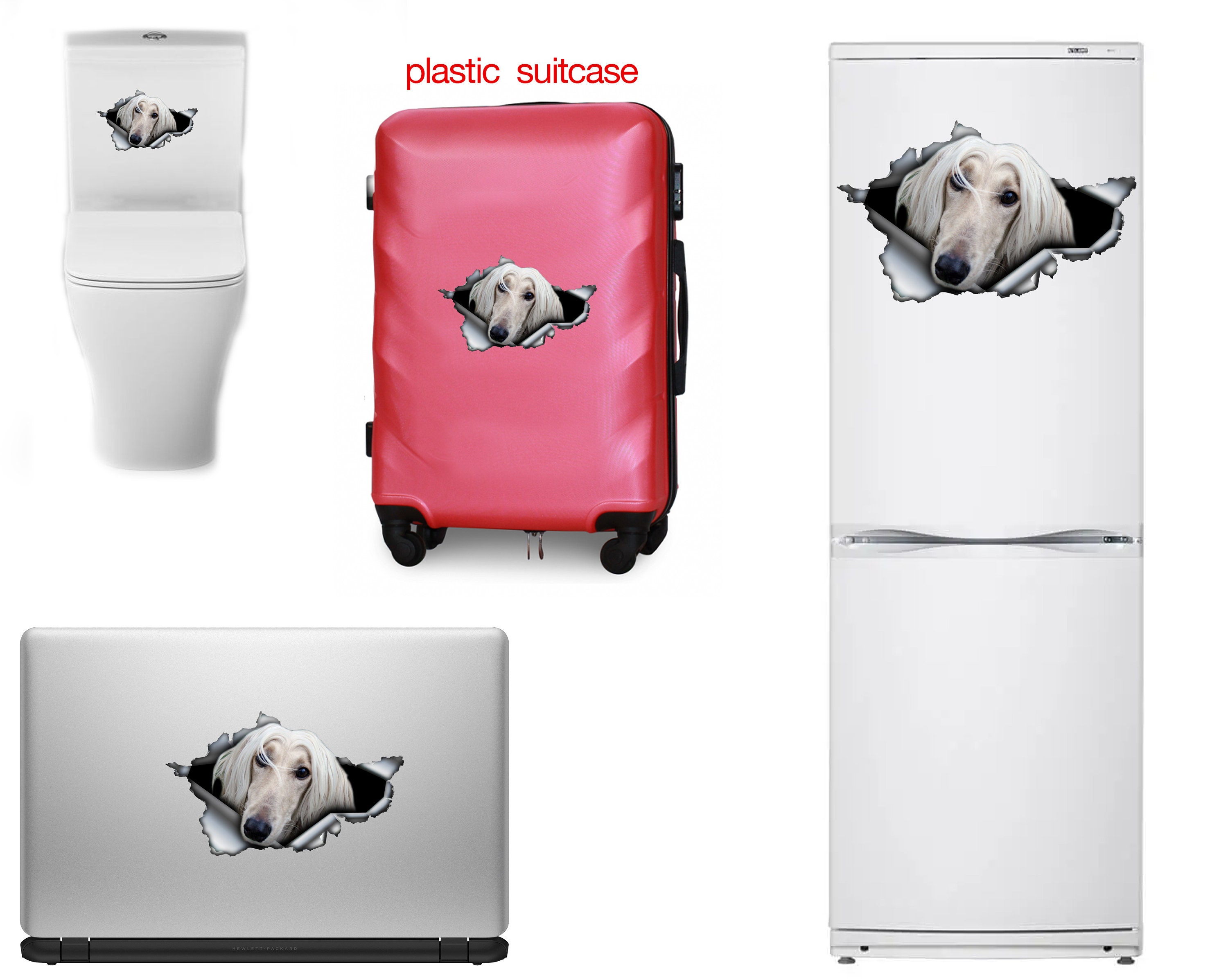 Afghan Hound Car Decal, Afghan Hound Magnet, White Afghan Hound Sticker ...