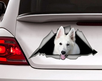 Vit Schafer on Board Car Window Sticker White Shepherd Schaefer Schäfer ...