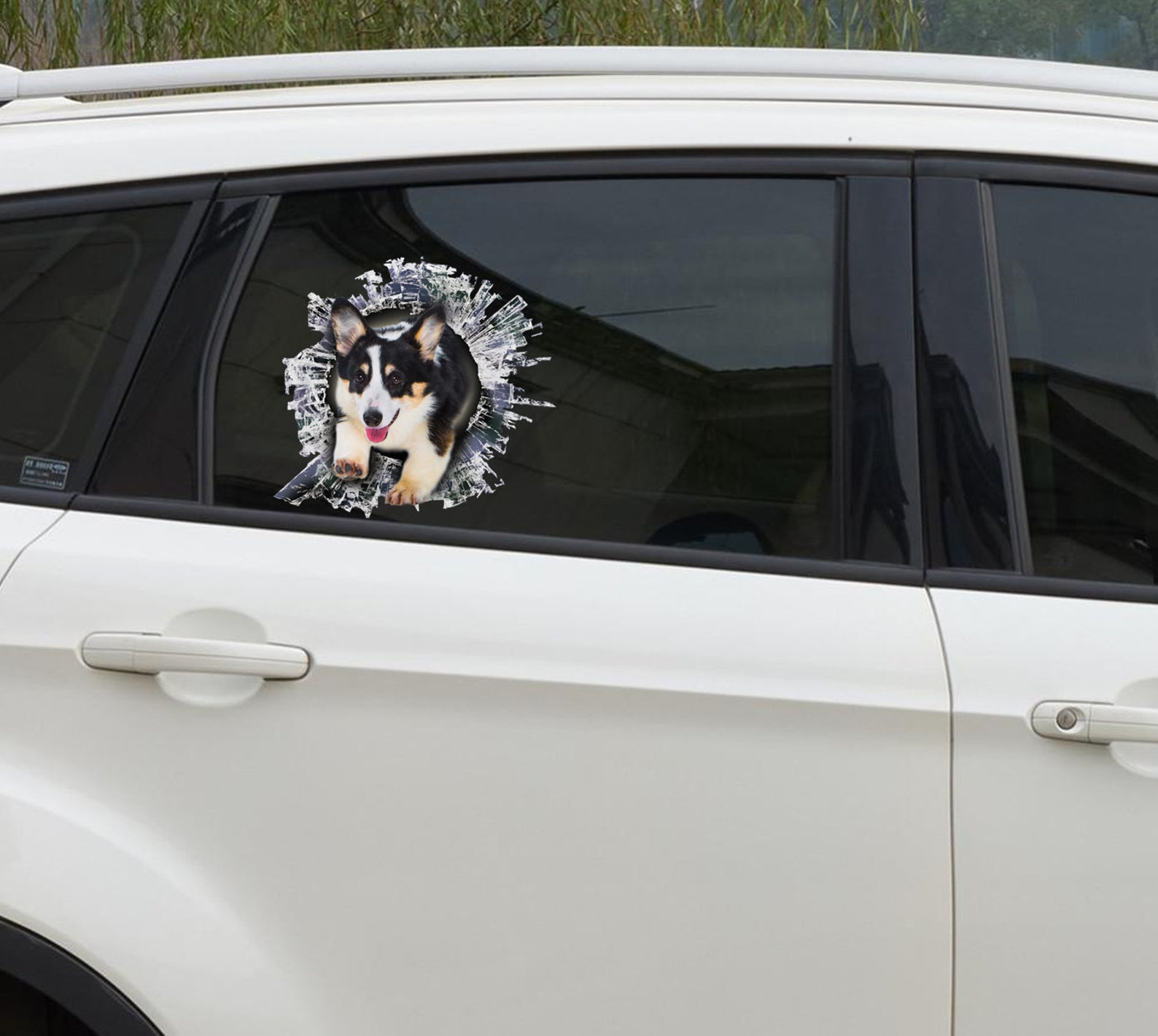 Tri-color Corgi Window Decal, Corgi Window Sticker, Funny Corgi Decal ...