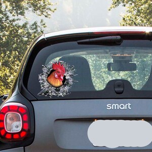 Red Rooster Window Sticker, Car Sticker, Rooster Car Decal, Funny ...