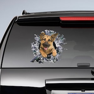 German Shepherd Window Sticker, Car Sticker, Puppy Car Decal, Funny Dog ...