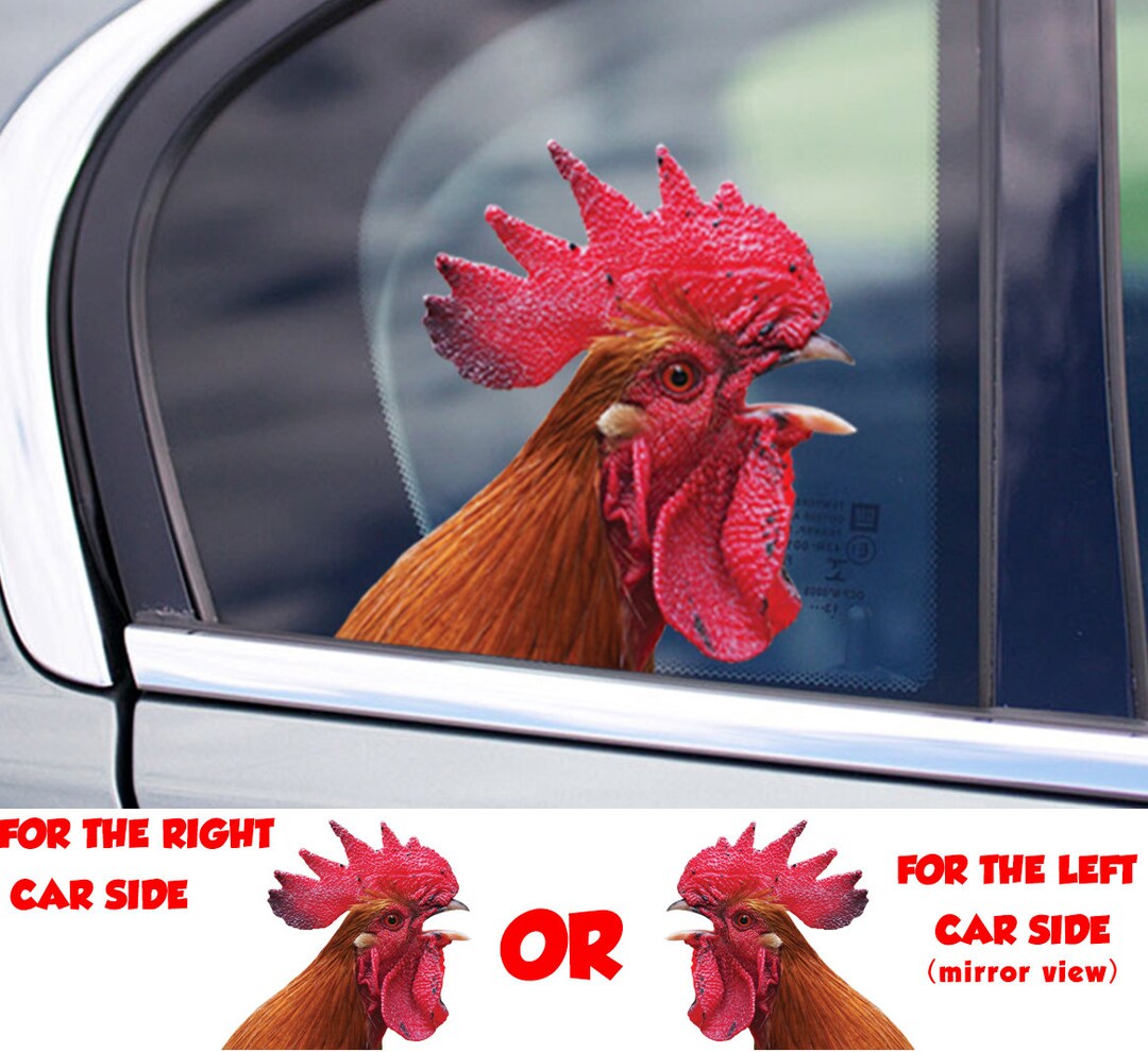 STICKER, Rooster Window Sticker, Car Sticker, Rooster Car Decal, Funny ...