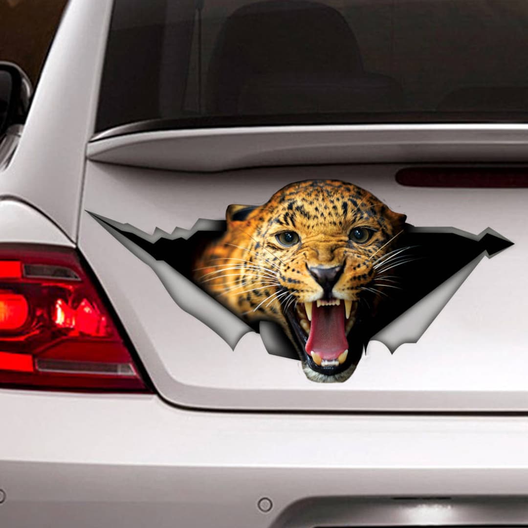 Leopard Car Decal, Vinyl Decal, Animal Sticker, Leopard Decal, Cat ...