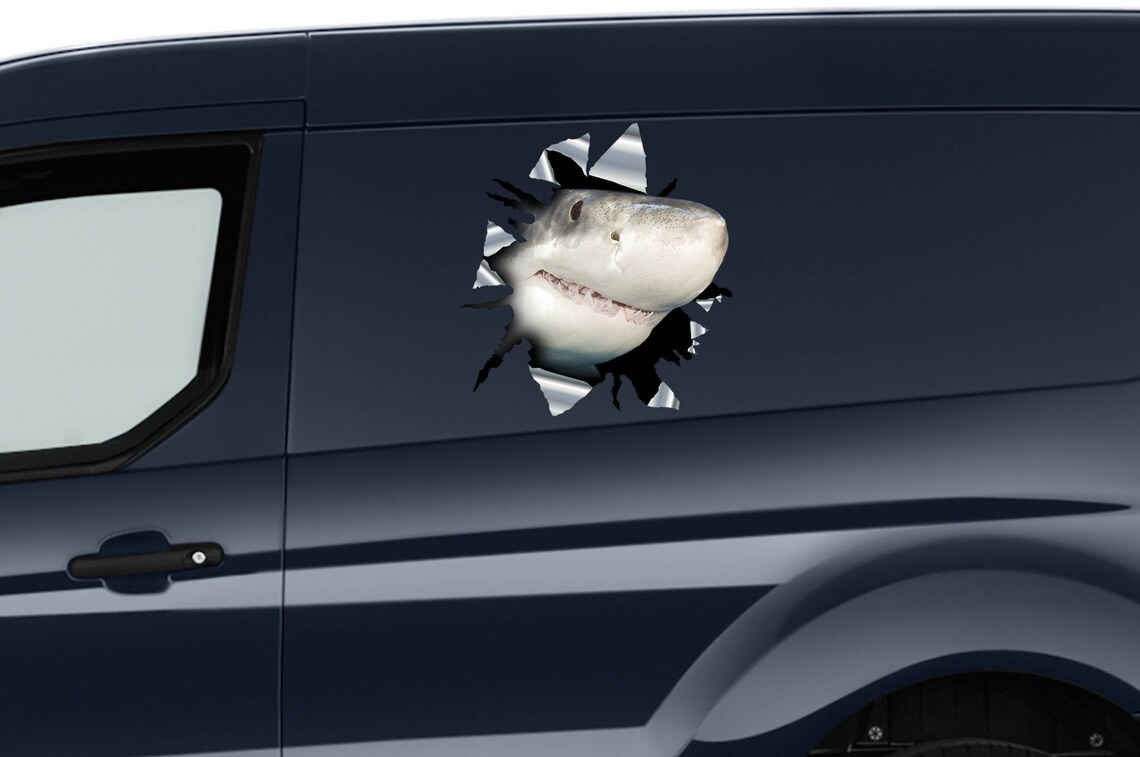 Shark Car Sticker 3d Decal Funny Sticker - Etsy