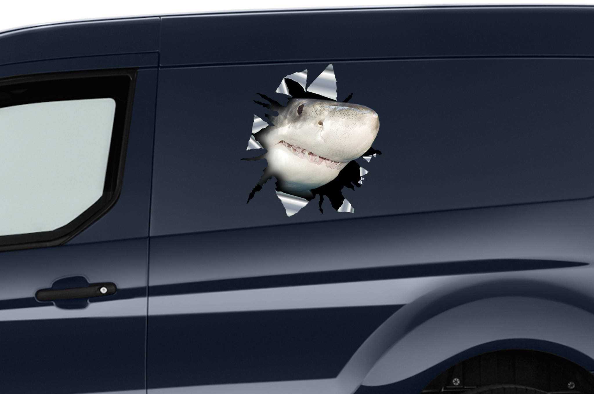 Shark Car Sticker, 3d Decal, Funny Sticker - Etsy