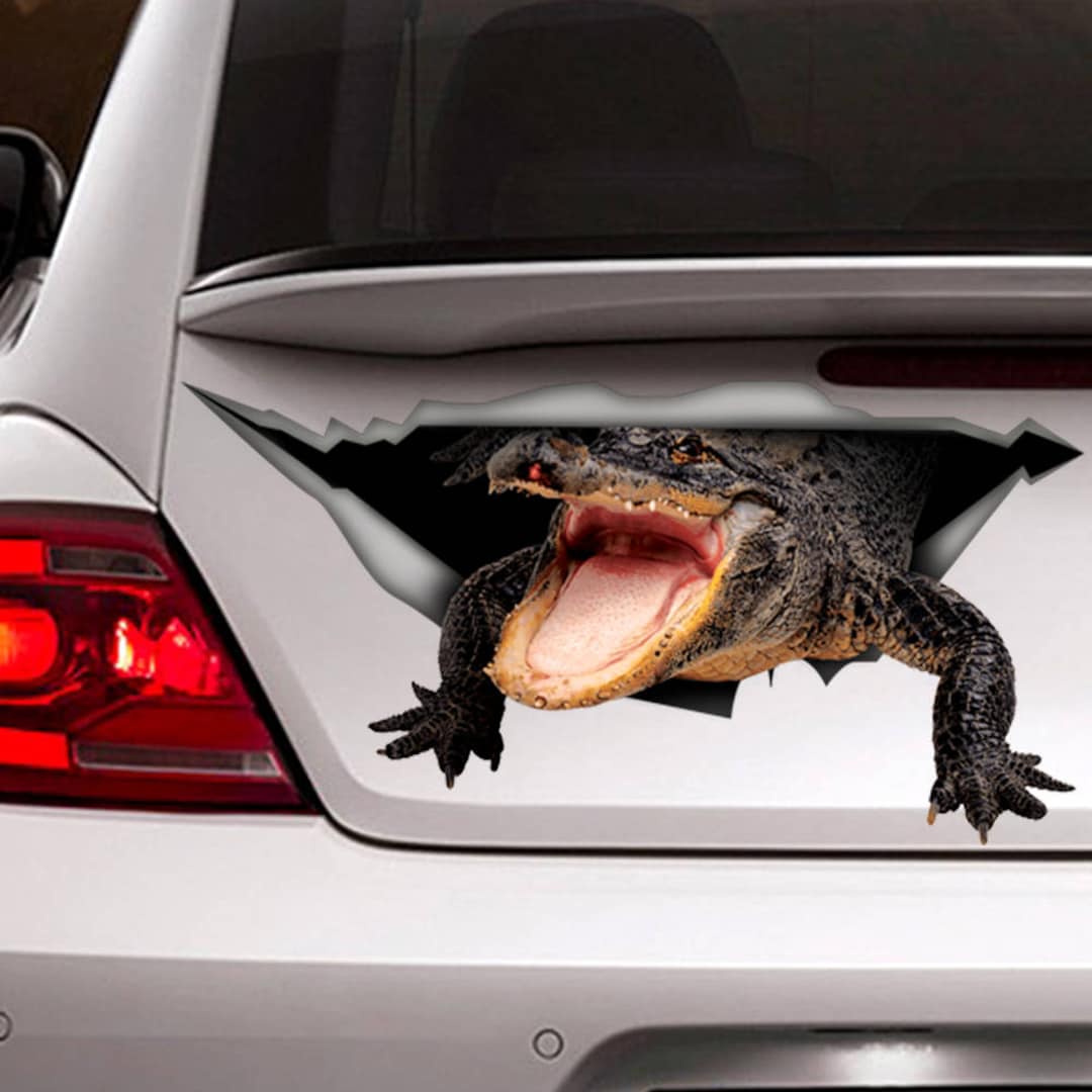 Crocodile Car Decal, Vinyl Decal, Car Decoration, Reptile Decal, Funny ...