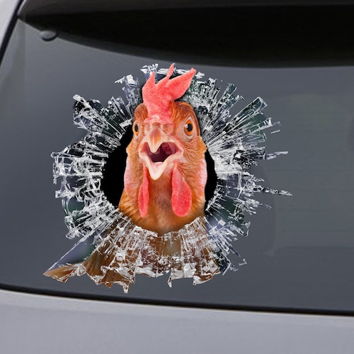 Chicken Window Decal Chicken Car Decal Funny Chicken Sticker | Etsy