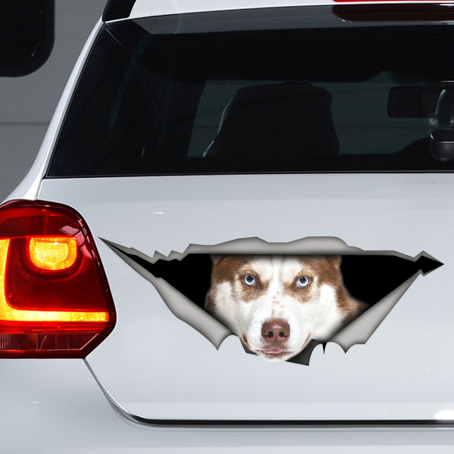 Brown Husky Car Decal Brown Husky Sticker Husky Magnet - Etsy
