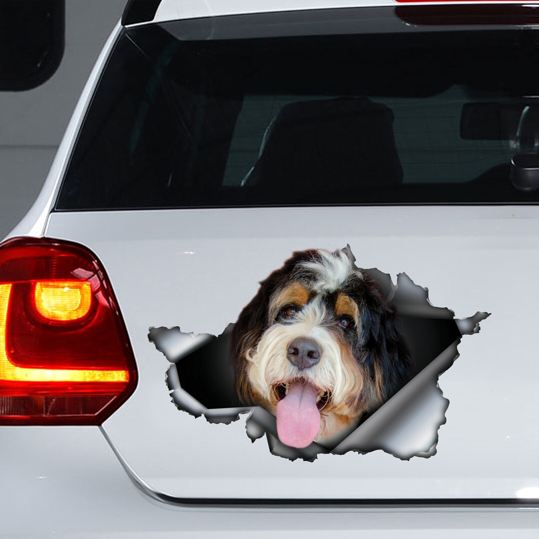 Tri-color Bernedoodle Car Decal, Tri-color Bernedoodle Magnet ...