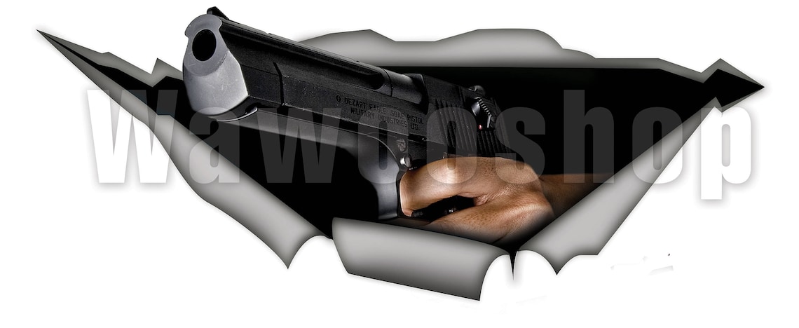 Gun Car Decal Vinyl Decal 3D Decal Funny Sticker Weapon - Etsy