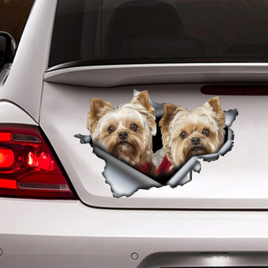 Yorkies Pair Sticker Yorkies Car Decal Pet Decal Dog - Etsy