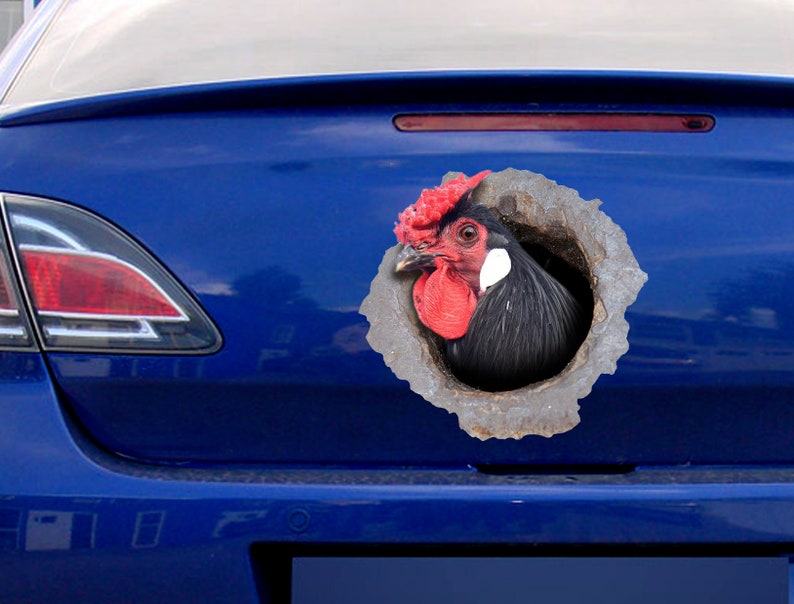 Black Rooster Car Decal Rooster Magnet Funny Rooster Car - Etsy
