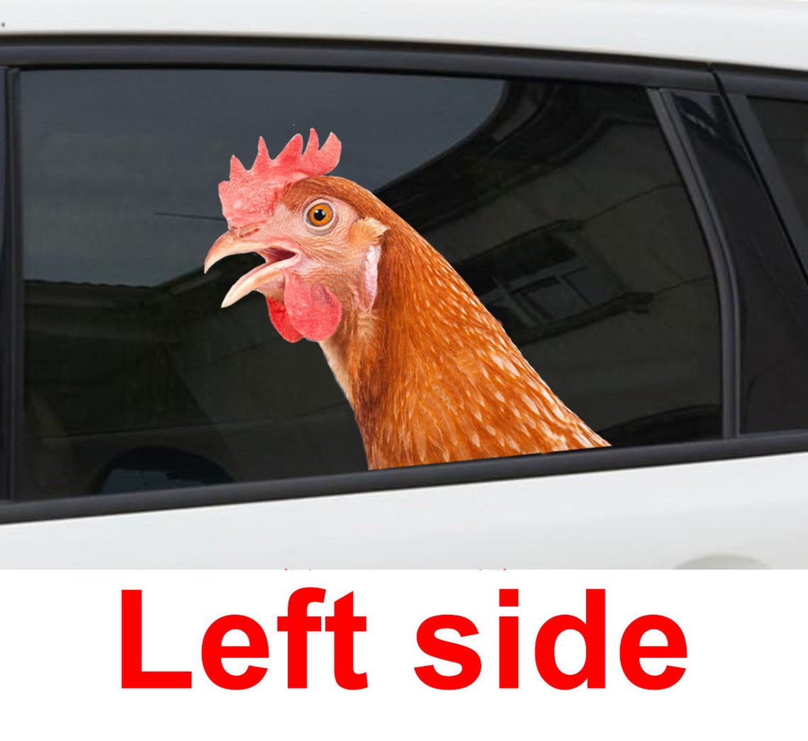 Red Chicken Window Sticker, Car Sticker, Red Chicken Car Decal, Funny ...