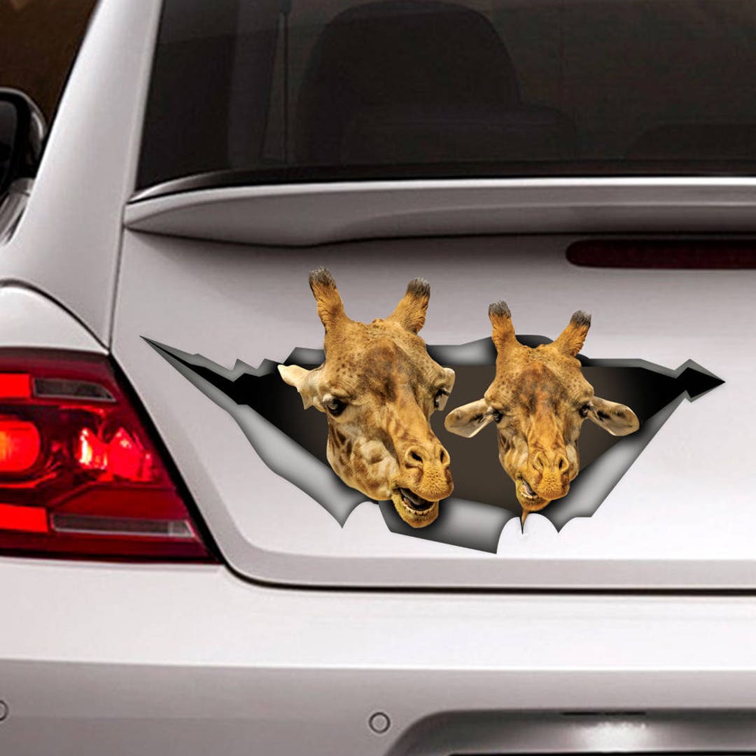 Giraffe Car Decal , 3d Decal, Car Decoration, Animal Decal, Giraffe ...
