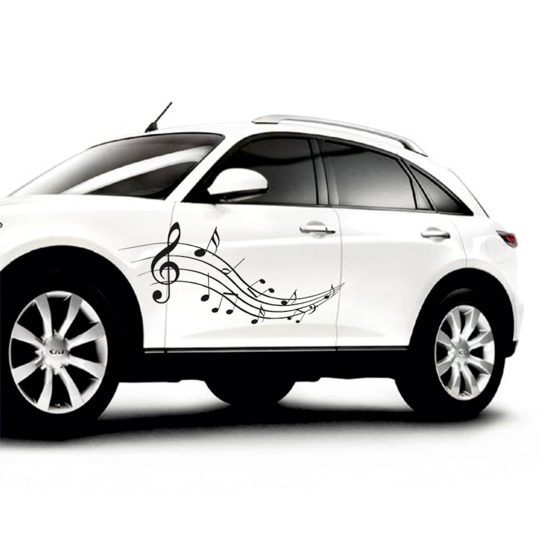 SET FOR 2 SIDES, Car Decal, Notes Decal, Music Decal for Car, Music ...