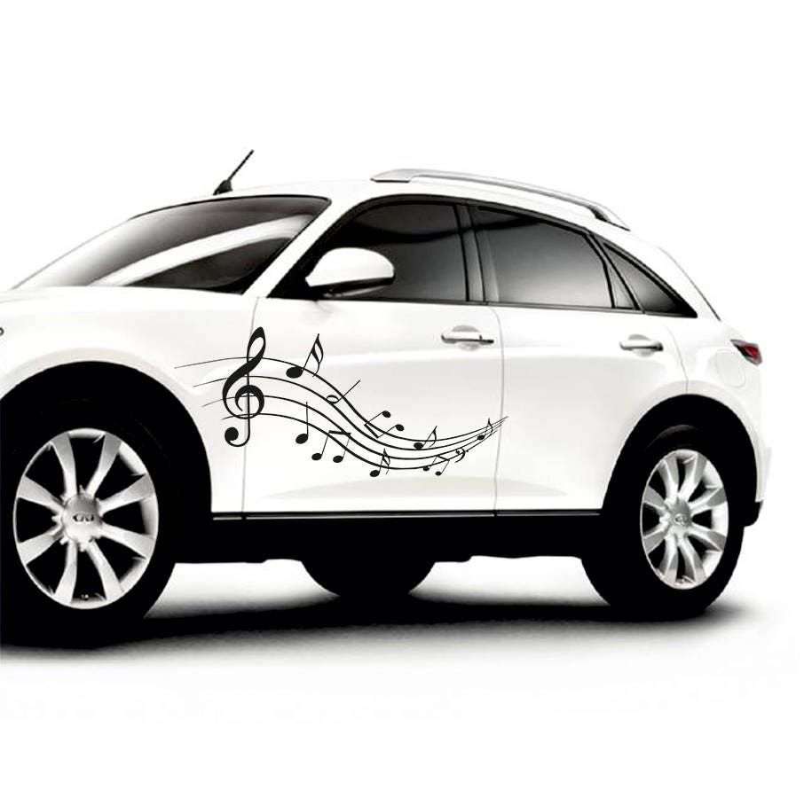 SET FOR 2 SIDES, Car Decal, Notes Decal, Music Decal for Car, Music ...