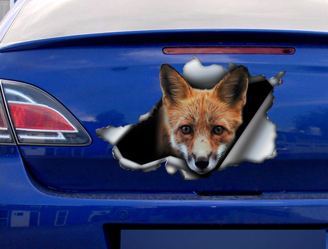 Cute Red Fox Car Decal Fox Magnet Car Decoration Red Fox | Etsy